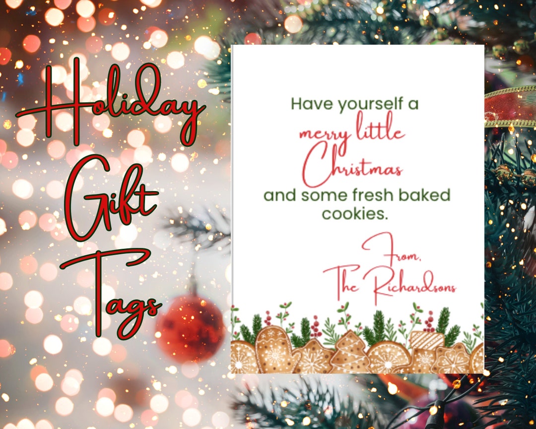 Christmas Cookie Tag Template, Printable Holiday Gift Tags (canva ...