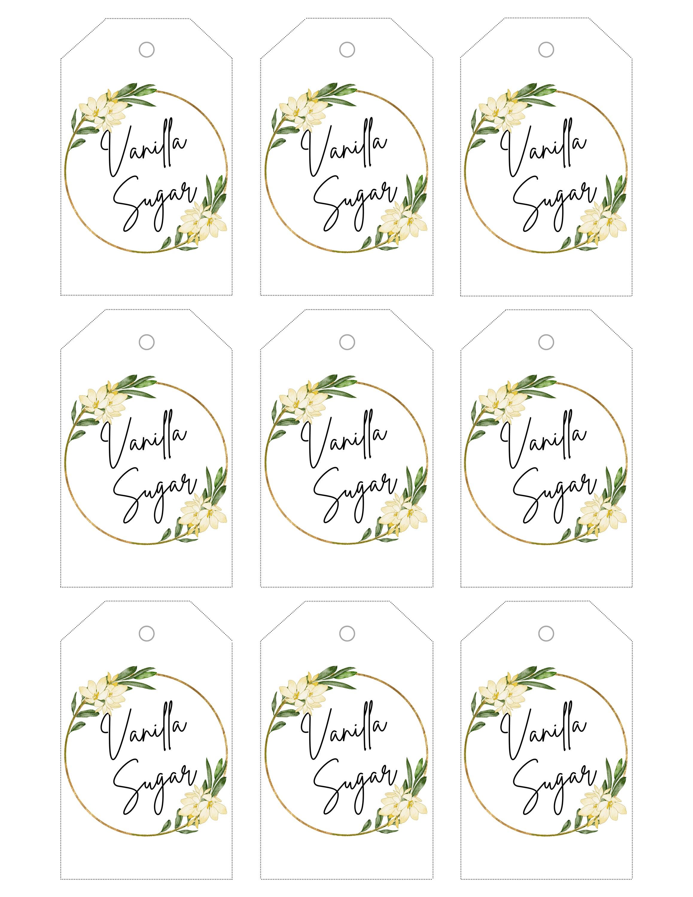 Vanilla Sugar Gift Tag: Printable DIY Label (PDF Download) - Etsy