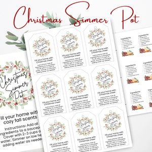 Seasonal Simmer Pot Tag Bundle: Printable Gift Tags (PDF) - Etsy