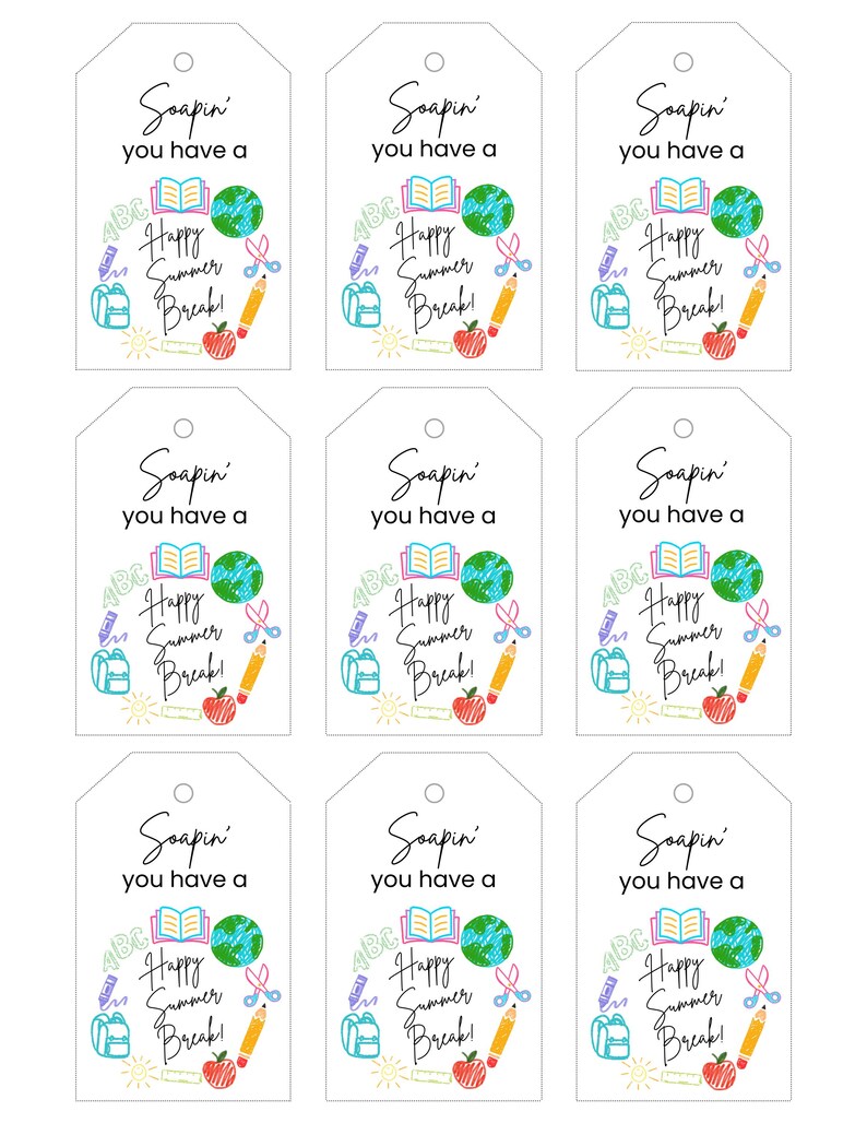 End of Year Soap Gift Tag: Teacher Staff Appreciation (PDF) - Etsy