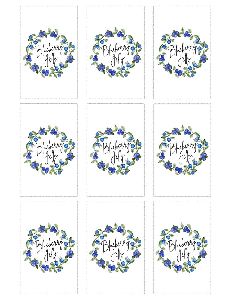 Blueberry Jelly Tag: Printable Gift Label (PDF) - Etsy