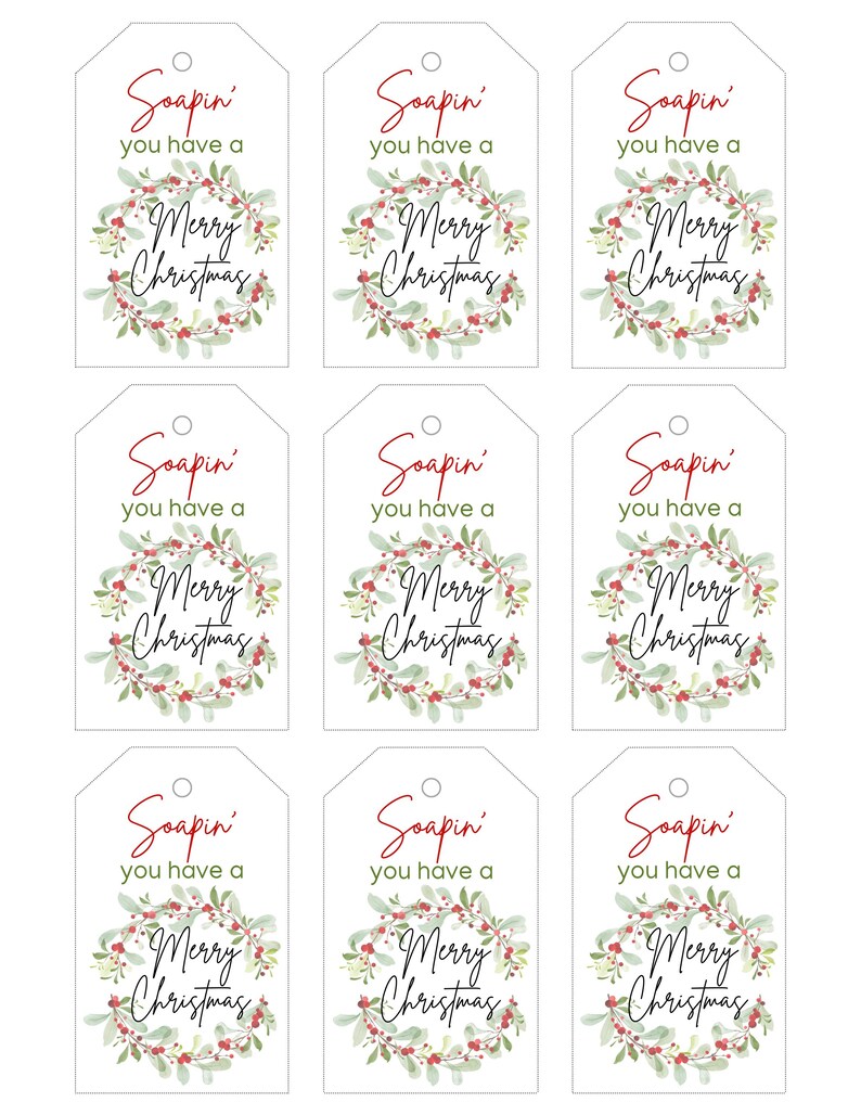 Christmas Soap Gift Tag: Printable Holiday PDF (digital Download) - Etsy