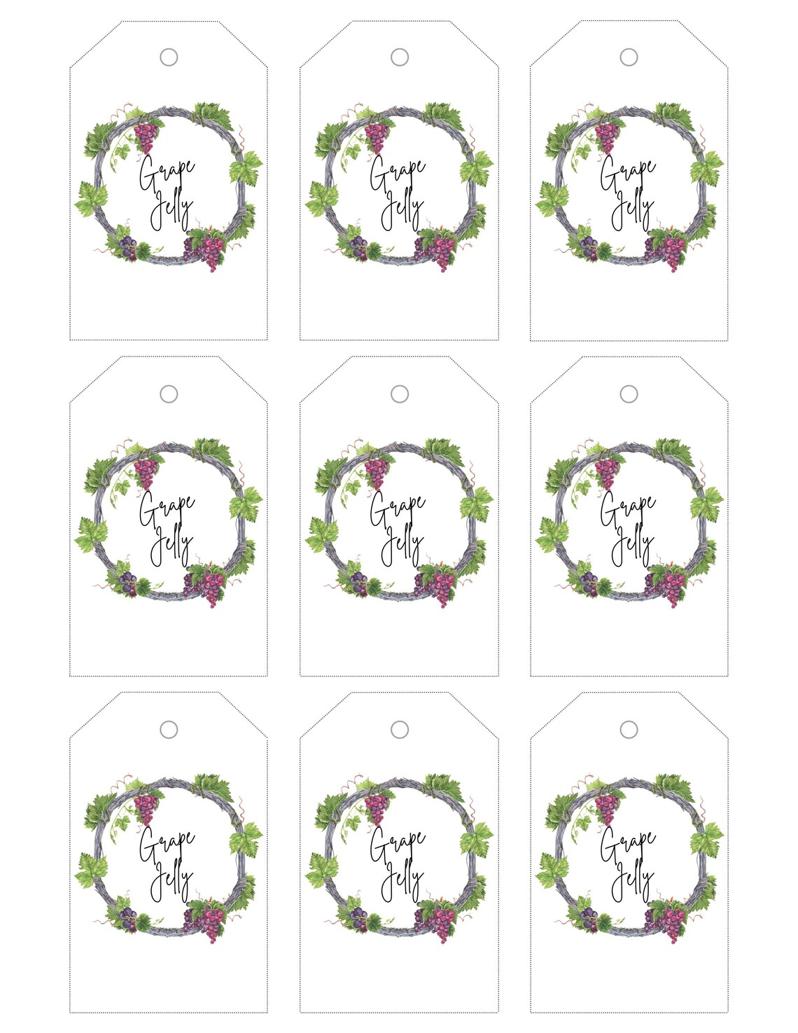 Grape Jelly Tag: Printable Gift Label (PDF) - Etsy
