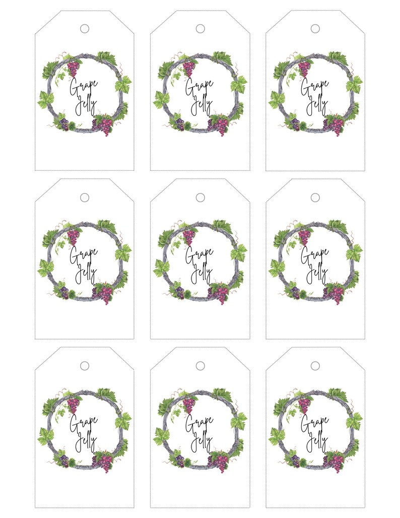 Grape Jelly Tag: Printable Gift Label (PDF) - Etsy