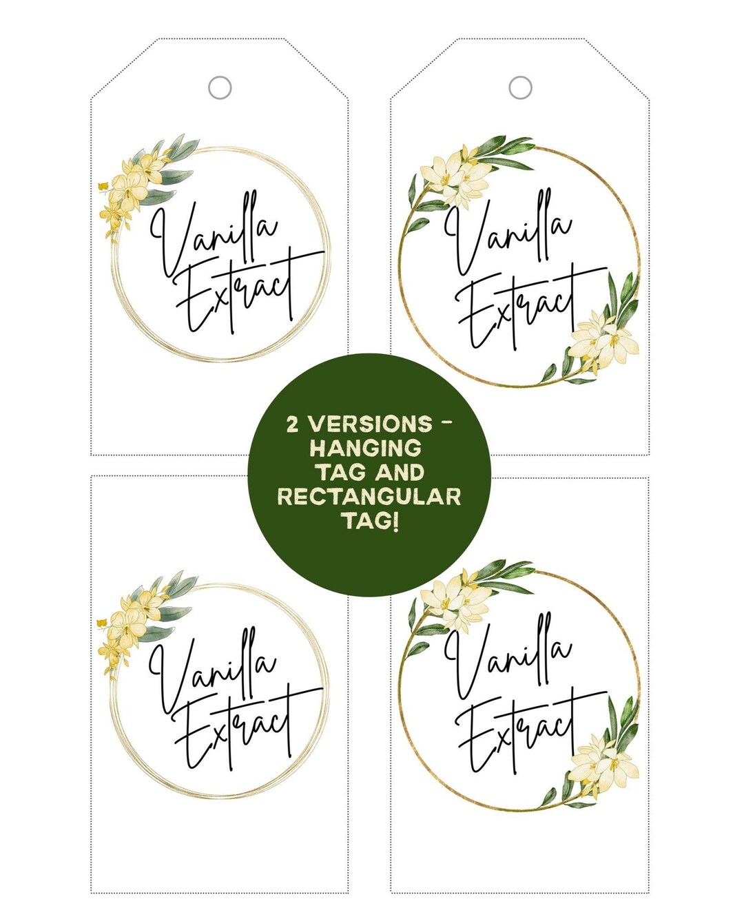 Printable Vanilla Extract Gift Tag: DIY Vanilla Extract Recipe (PDF ...