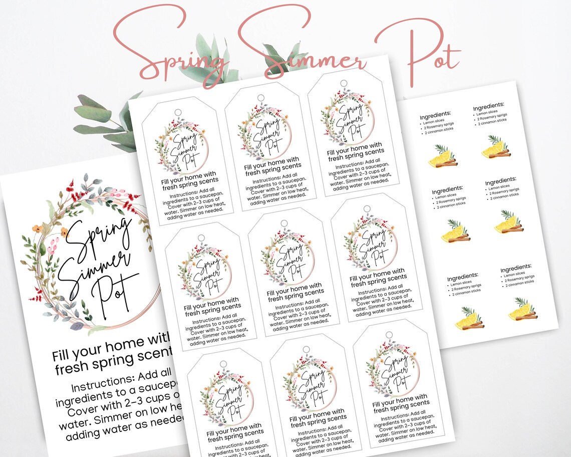 Seasonal Simmer Pot Tag Bundle: Printable Gift Tags (PDF) - Etsy