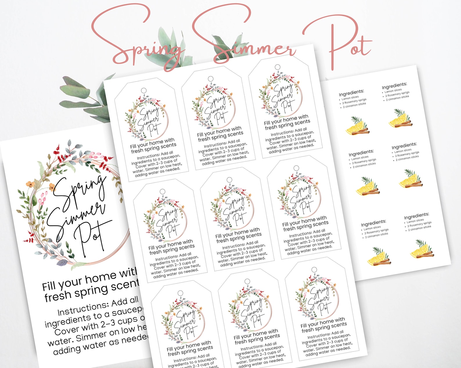 Seasonal Simmer Pot Tag Bundle: Printable Gift Tags (PDF) - Etsy