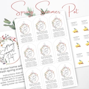 Seasonal Simmer Pot Tag Bundle: Printable Gift Tags (PDF) - Etsy