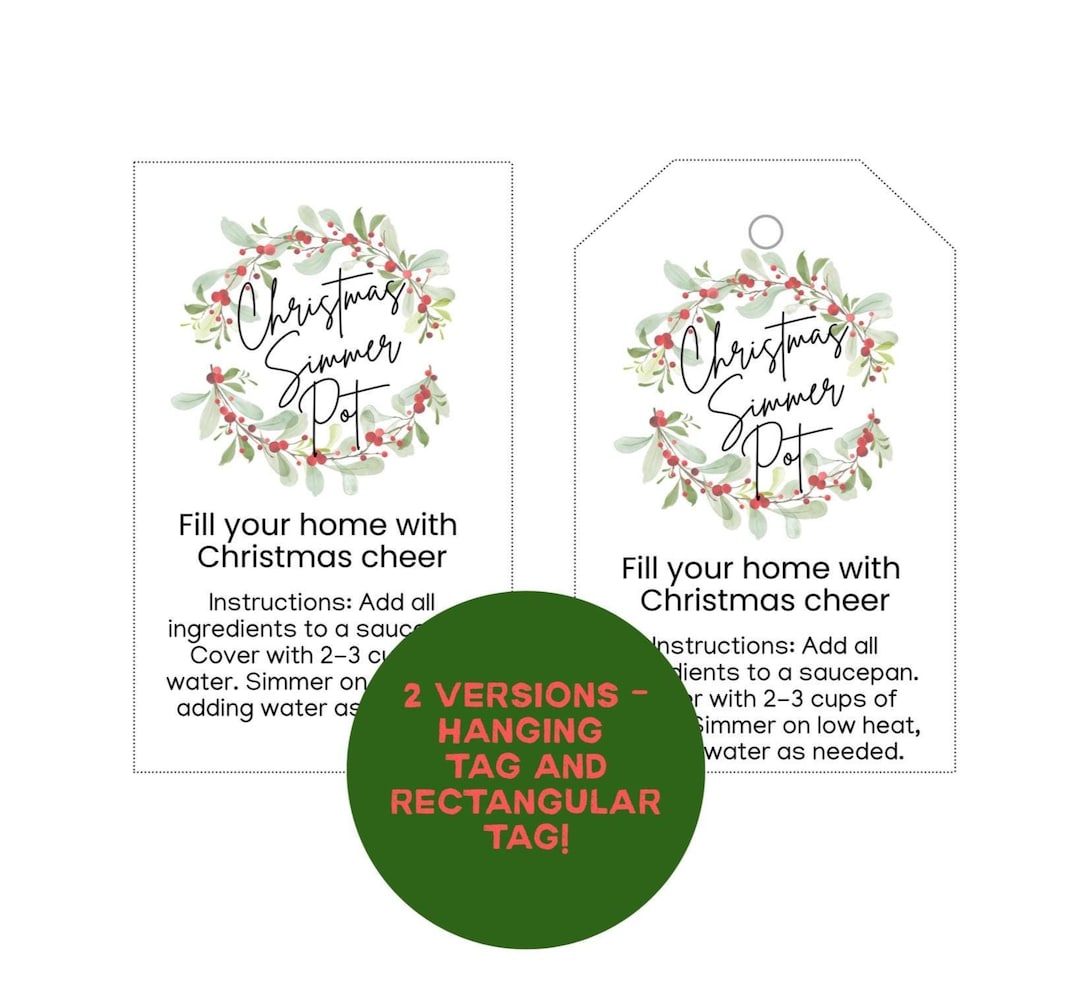 Christmas Simmer Pot Gift Tag: Printable Holiday Blend (PDF) - Etsy