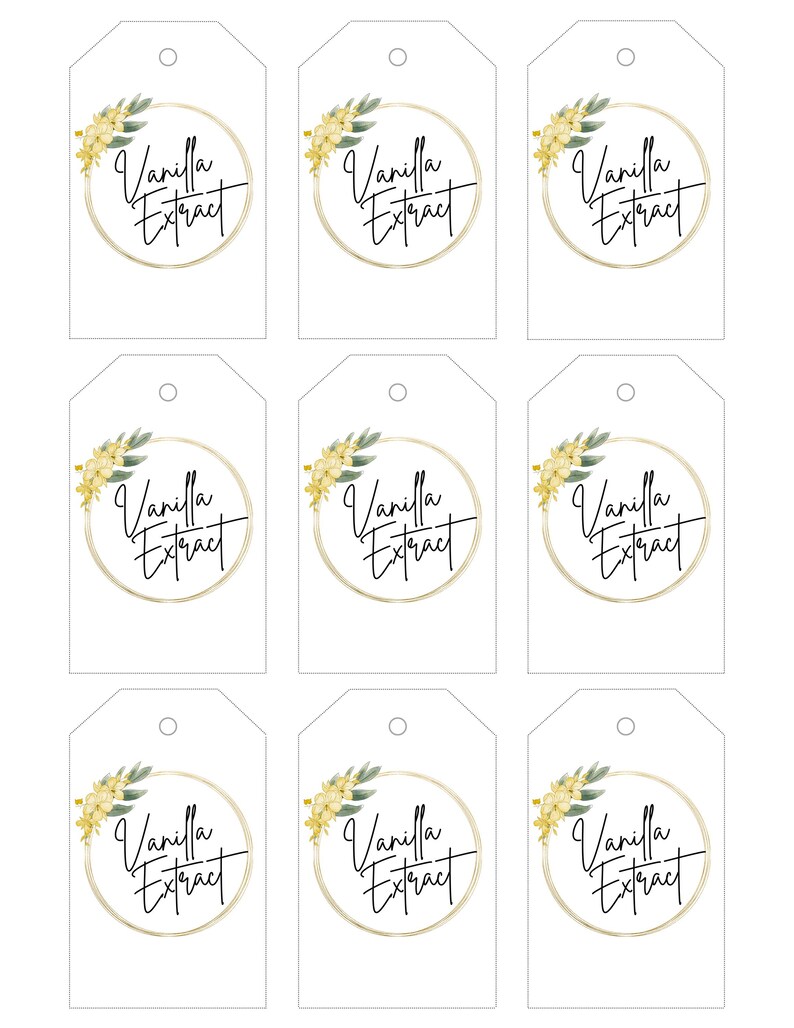 Printable Vanilla Extract Gift Tag: DIY Vanilla Extract Recipe (PDF ...