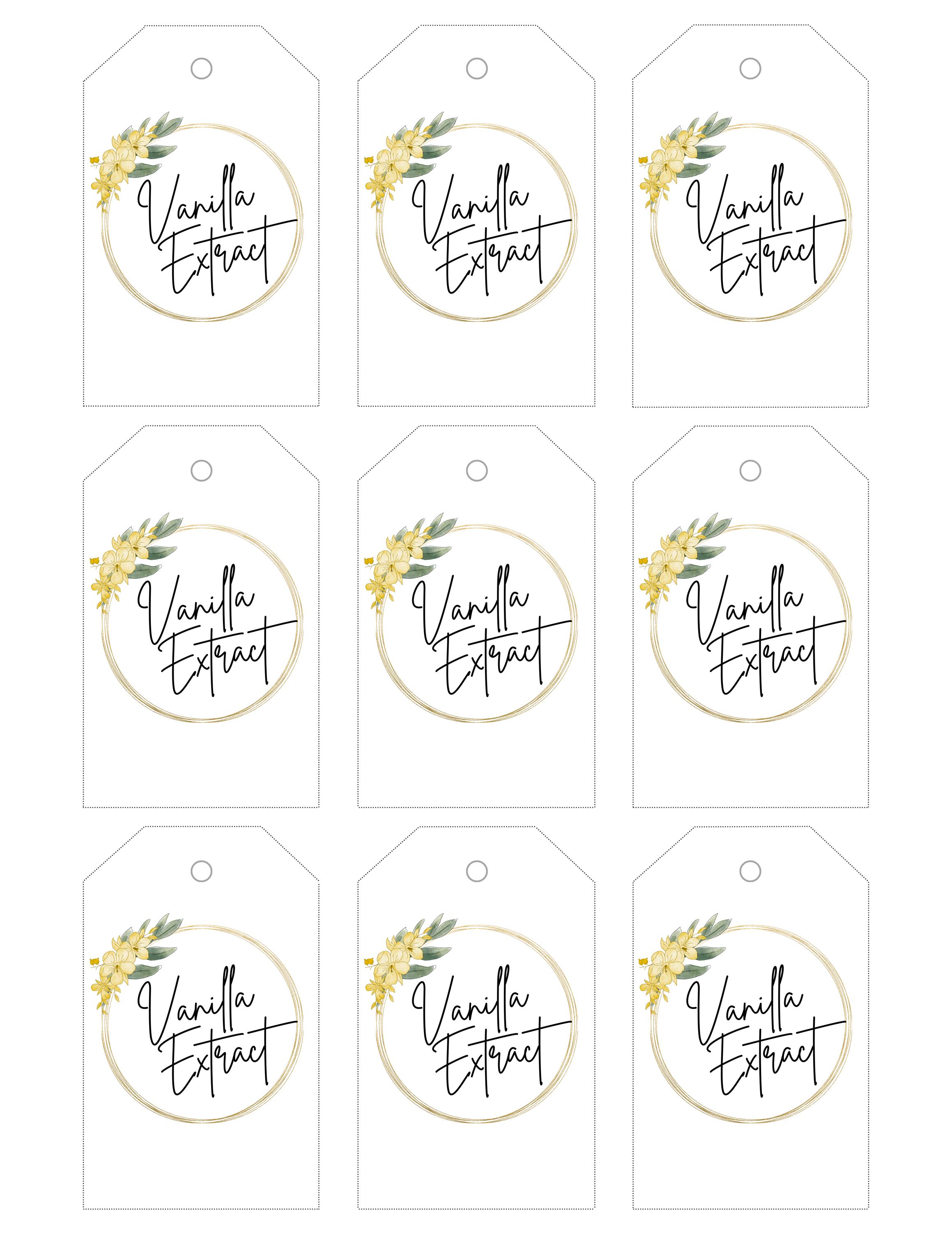 Printable Vanilla Extract Gift Tag: DIY Vanilla Extract Recipe (PDF ...