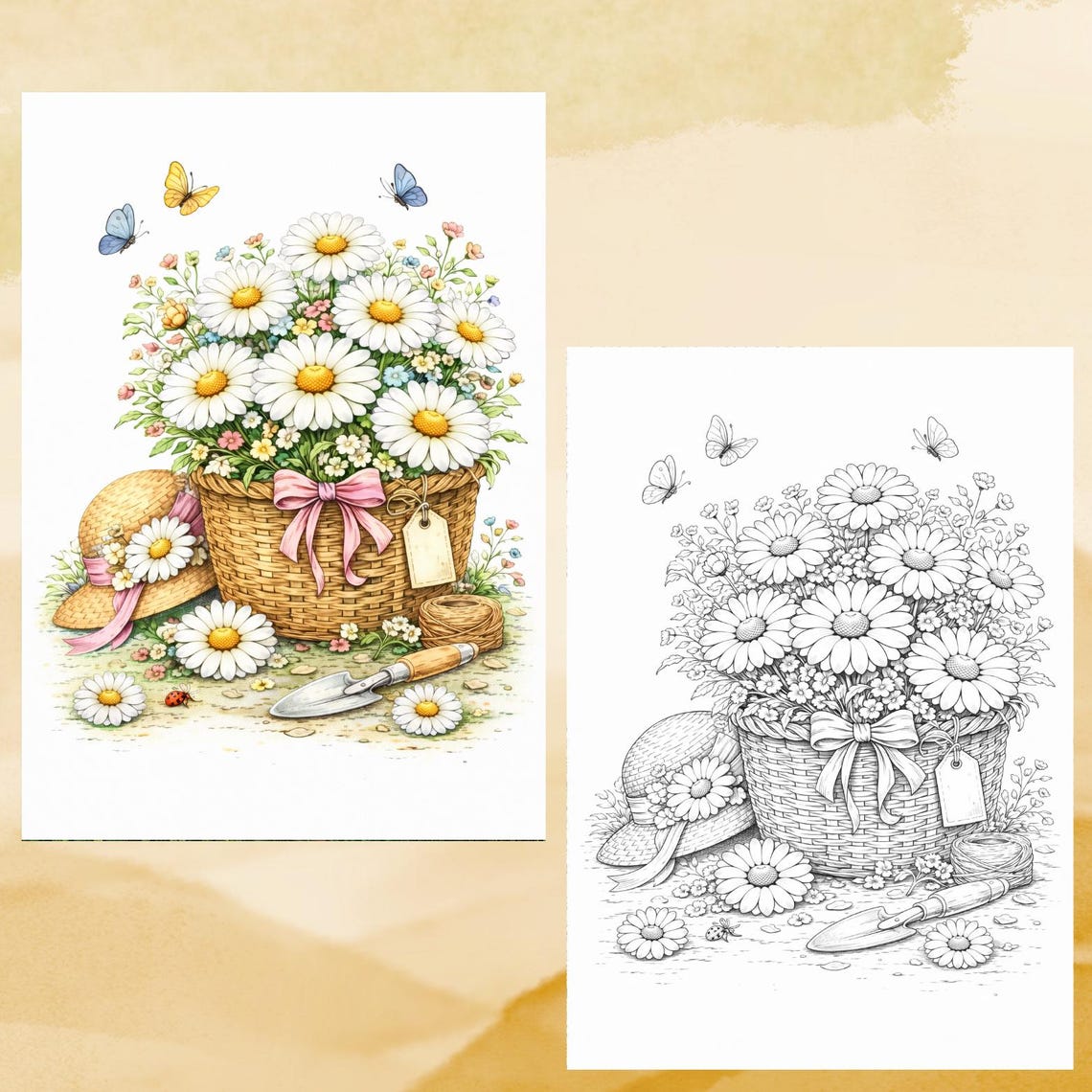 40 Botanical Flower Coloring Pages - Printable Floral Art - PDF Digital ...