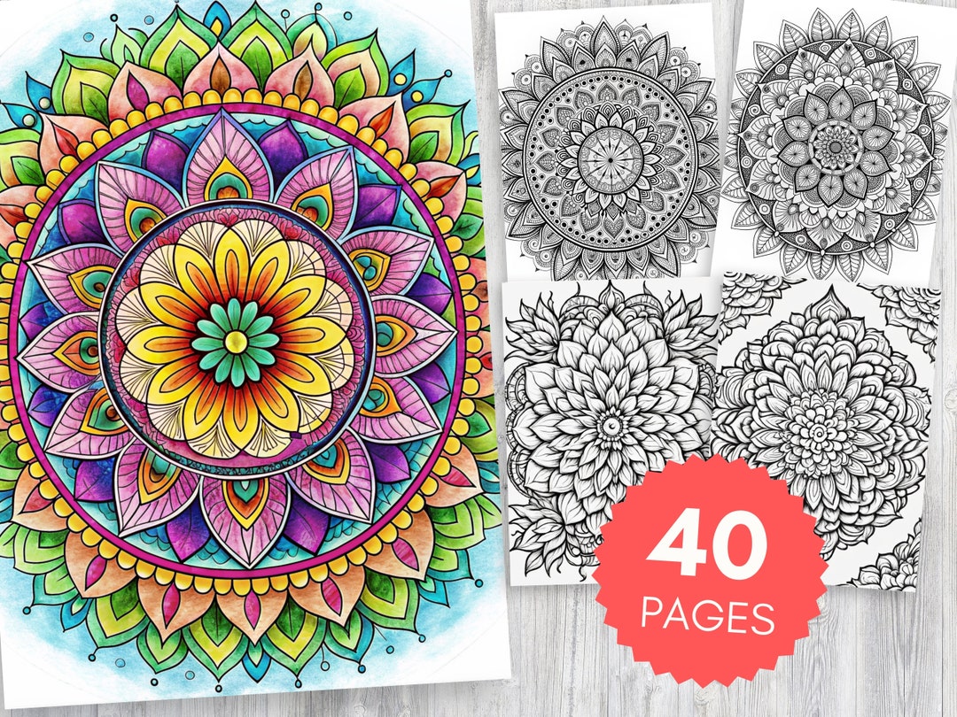 40 Mandala Coloring Pages, Coloring Pages, Adult Coloring Pages, Stress ...