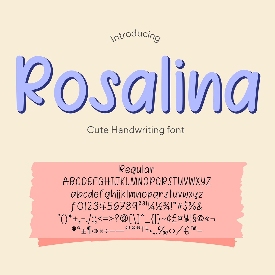 Rosalina - Cute Handwriting Font | Script Font for Journal, Planner ...