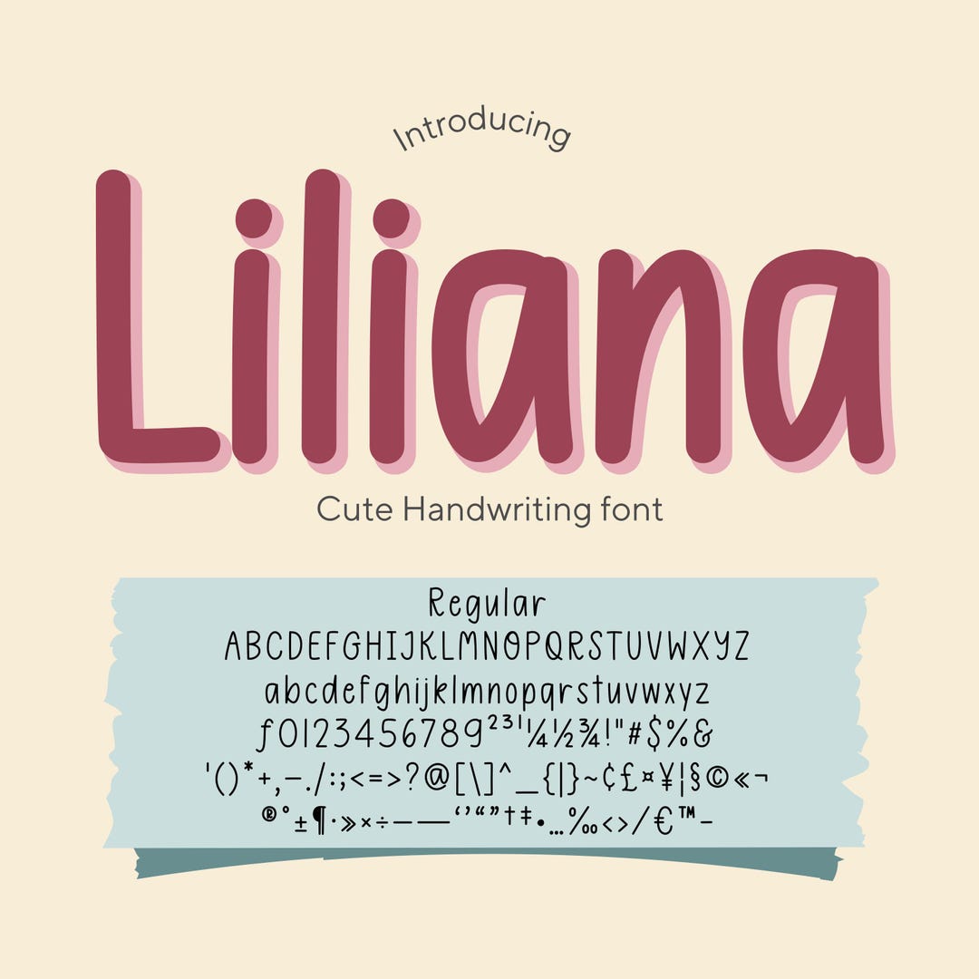 Liliana - Cute Handwriting Font | Script Font for Journal, Planner ...