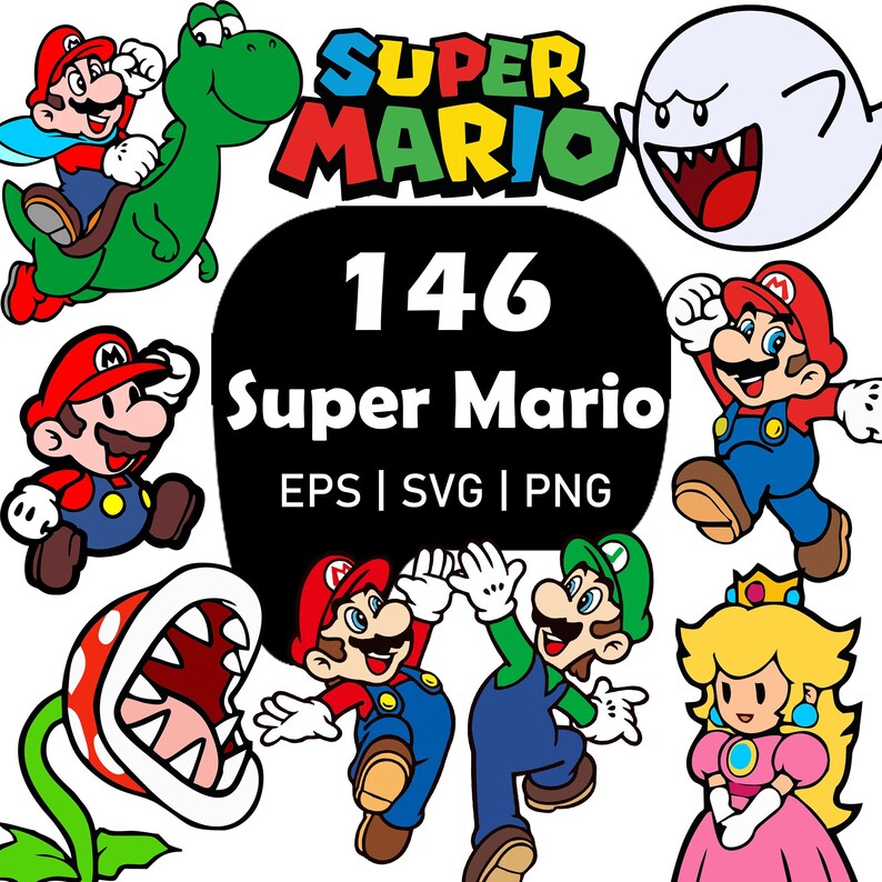 Super Mario SVG Bundle for Cricut and Sublimation Mario Cut Files Mario ...