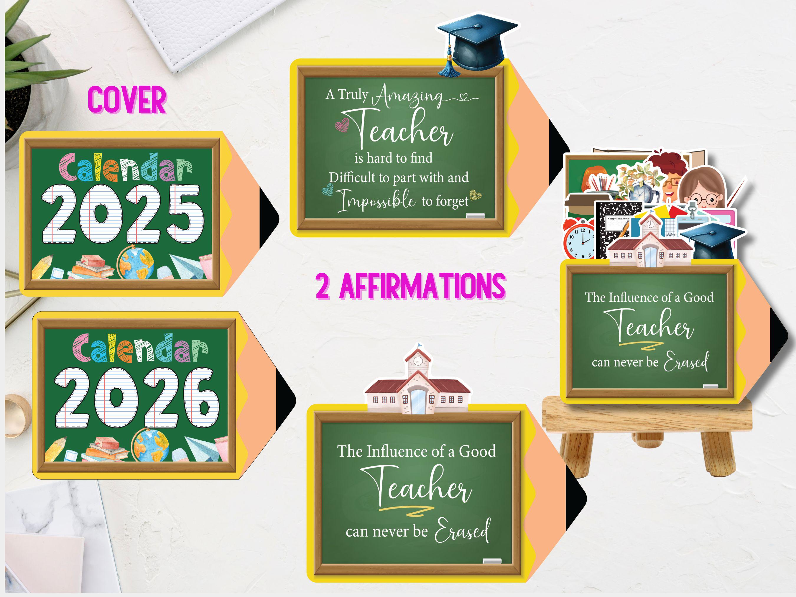 2025-2026 Desk Teacher Calendar Printable Calendar,school Calendar ...