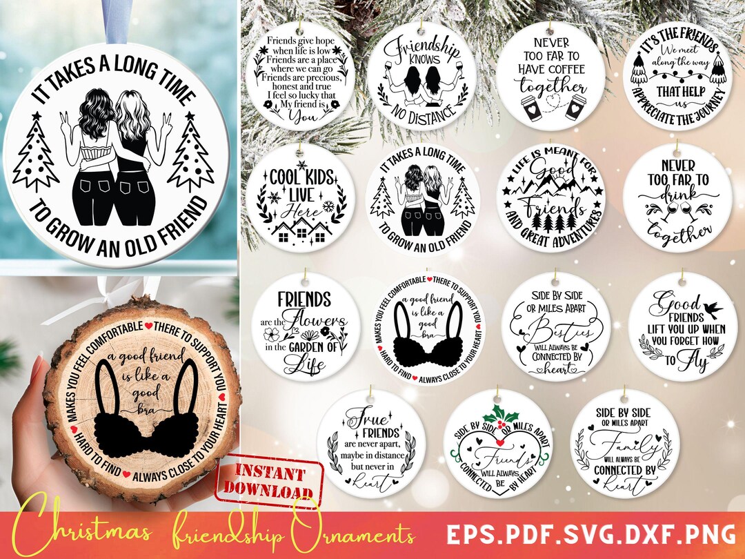 Besties Christmas Friendship Ornament SVG, Christmas Friendship ...