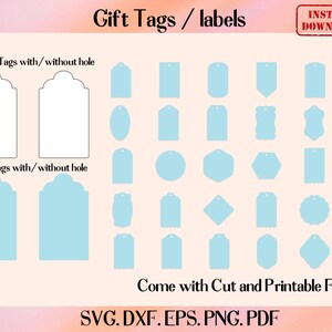 Editable Gift Tag Canva Frames, Hang Tags Canva Frames, Gift Label ...