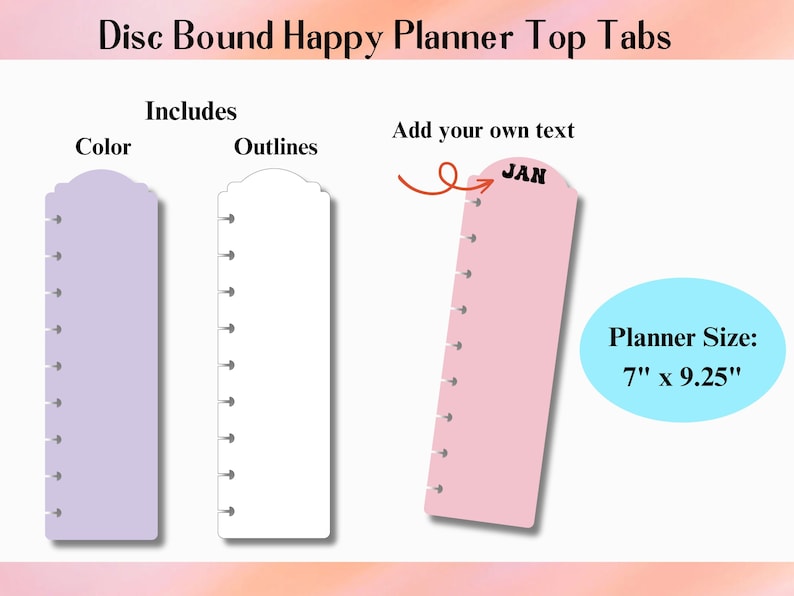 5 Styles Classic Happy Planner Bookmark SVG Template, Happy Planner ...
