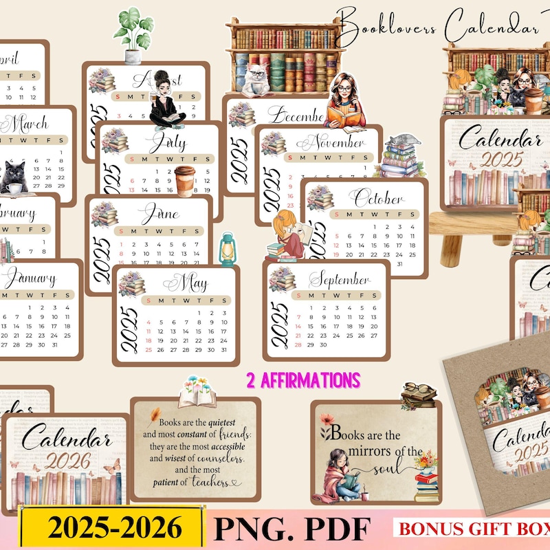 Book Lovers 2026 Calendar - Etsy