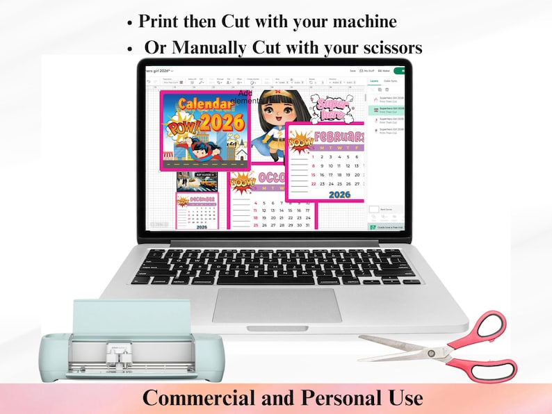 2026 Desk Superhero Girl Printable Calendar,comic Calendar,monthly ...