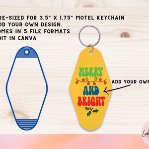 Motel Keychain Template SVG, Canva Editable Motel Keychain, Vintage ...