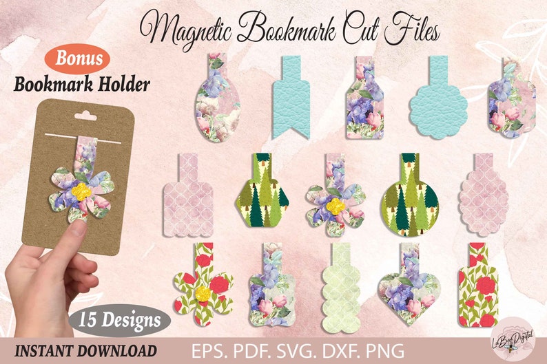 Magnetic Bookmark SVG, Page Keeper Template, Laminated Bookmark ...