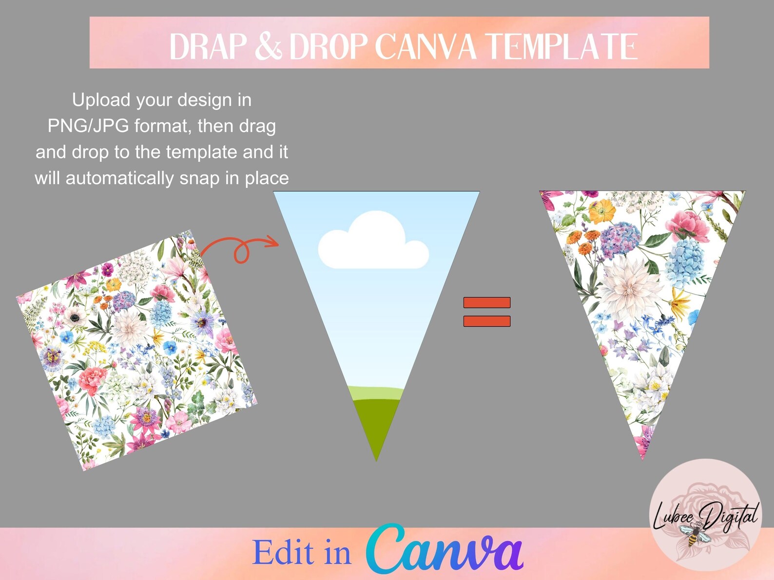 Canva Editable Bunting Shapes Frames,banner Frames Template,banner Flag ...