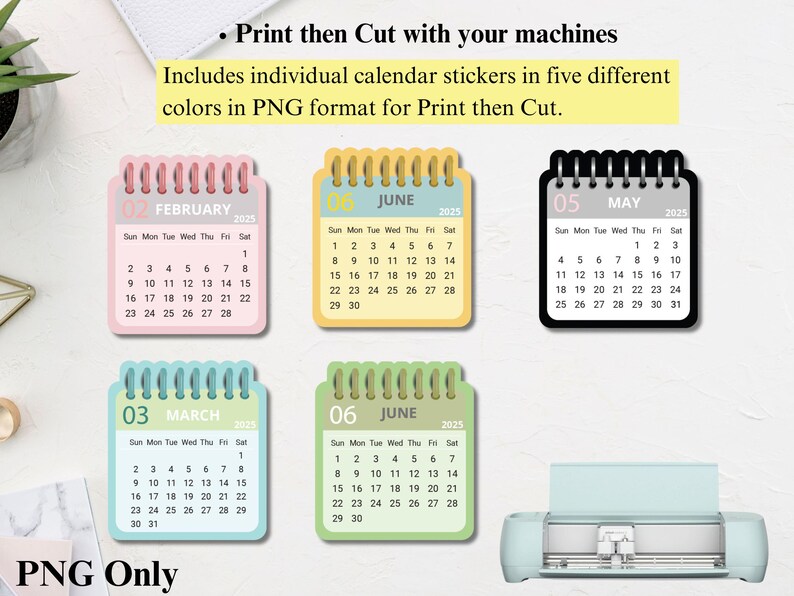 Mini Calendar Stickers PNG Stickers,small Monthly Calendar Printable ...