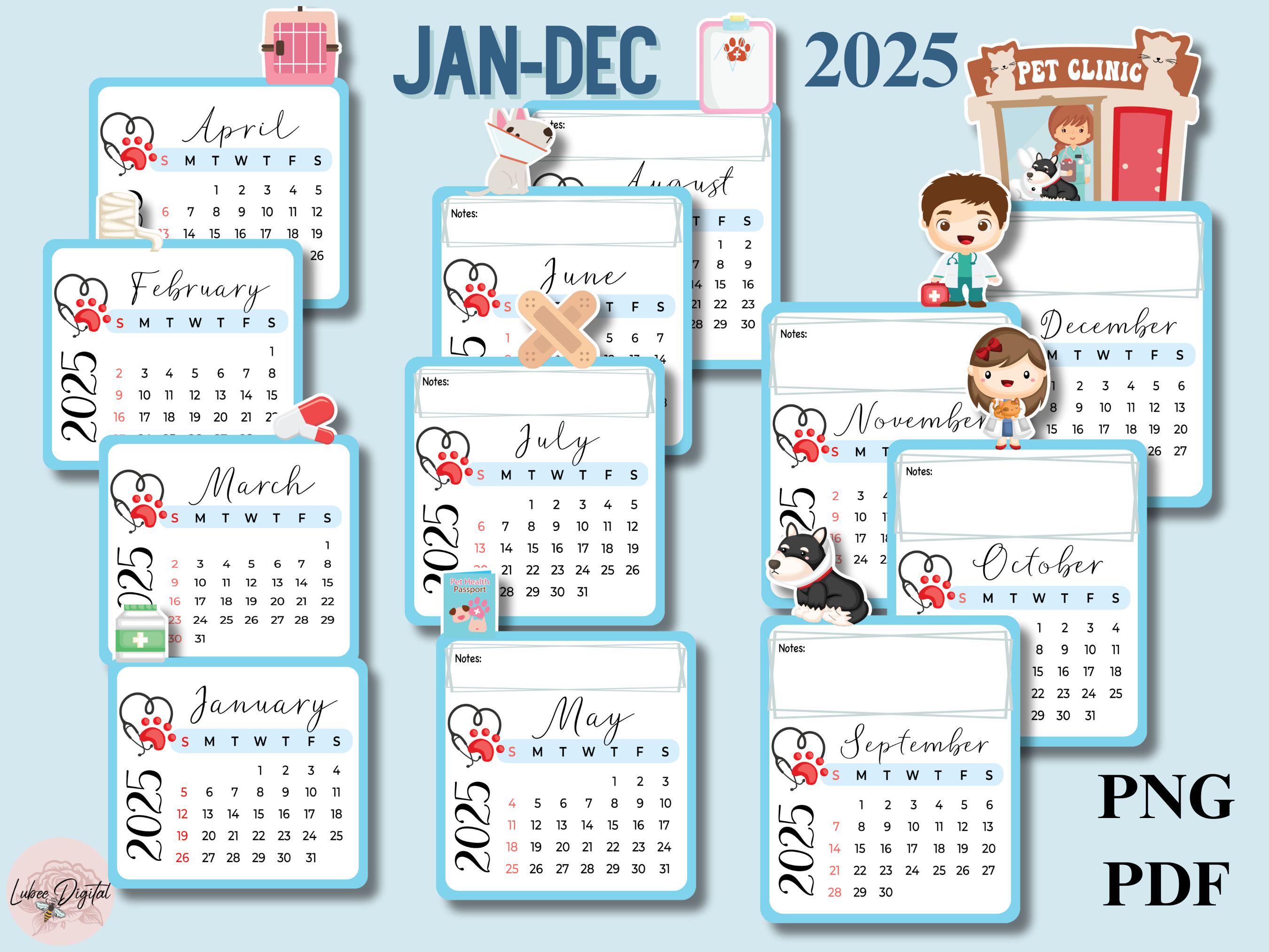 Veterinarian Desk Calendar, Vet Calendar, Animal Doctor Calendar ...