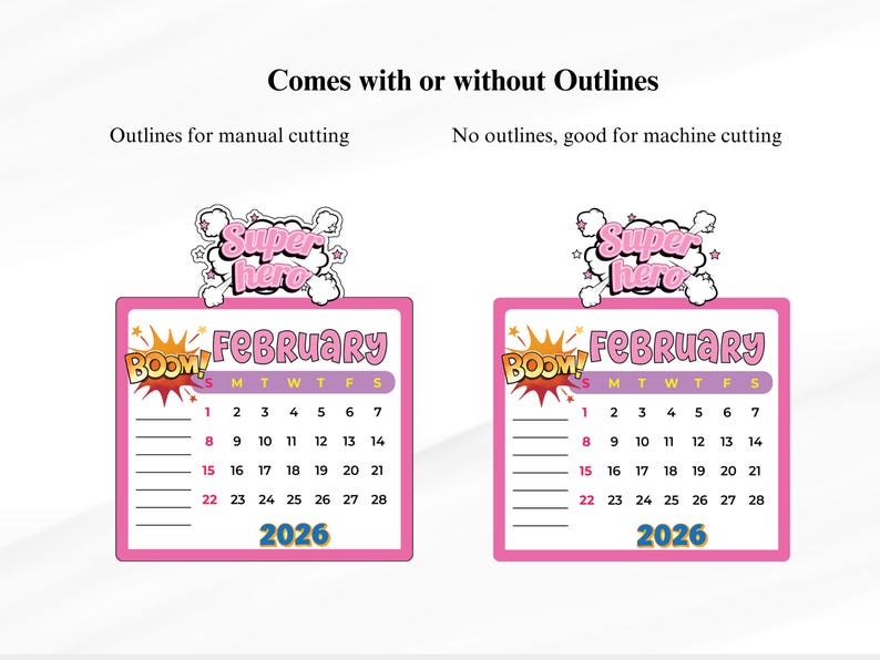 2026 Desk Superhero Girl Printable Calendar,comic Calendar,monthly ...