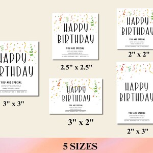 Happy Birthday Candle Label Canva Template,editable Candle Labels ...