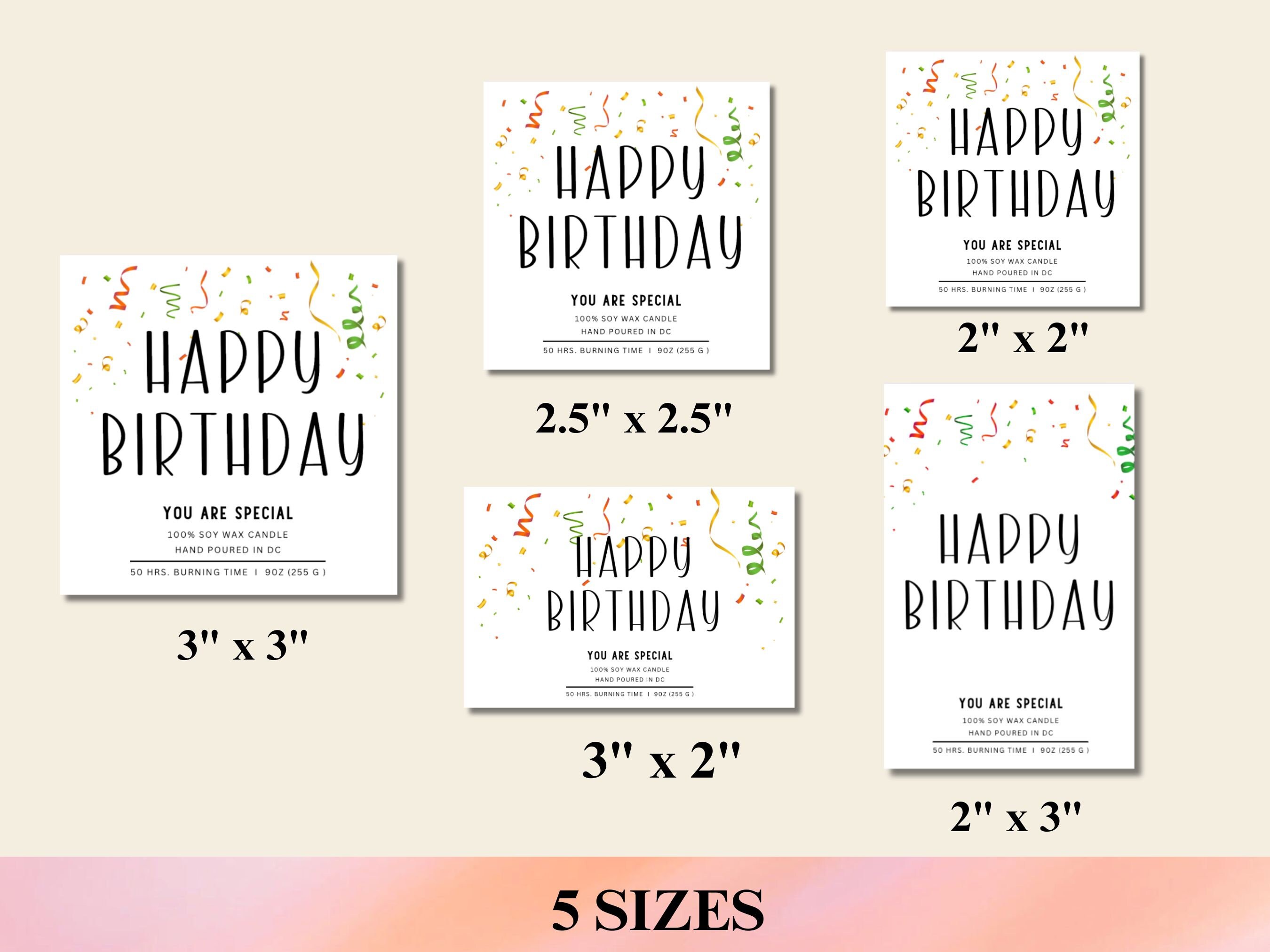 Happy Birthday Candle Label Canva Template,editable Candle Labels ...