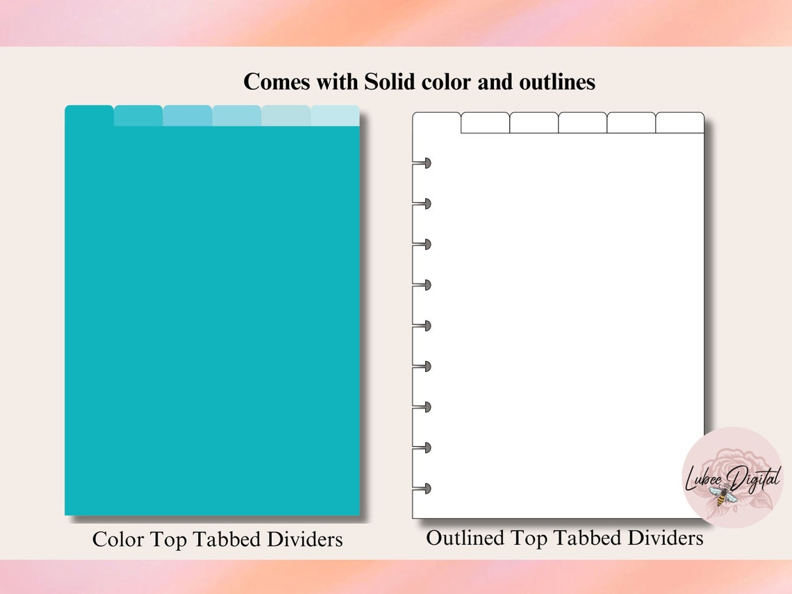 Classic Happy Planner Disc Bound Divider Template,7 X 9.25 Binder ...