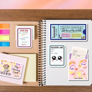 Printable Library Book Checkout Due PNG Stickers,book Lover Reader ...