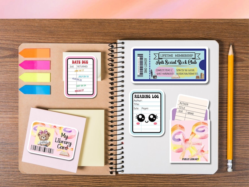 Printable Library Book Checkout Due PNG Stickers,book Lover Reader ...