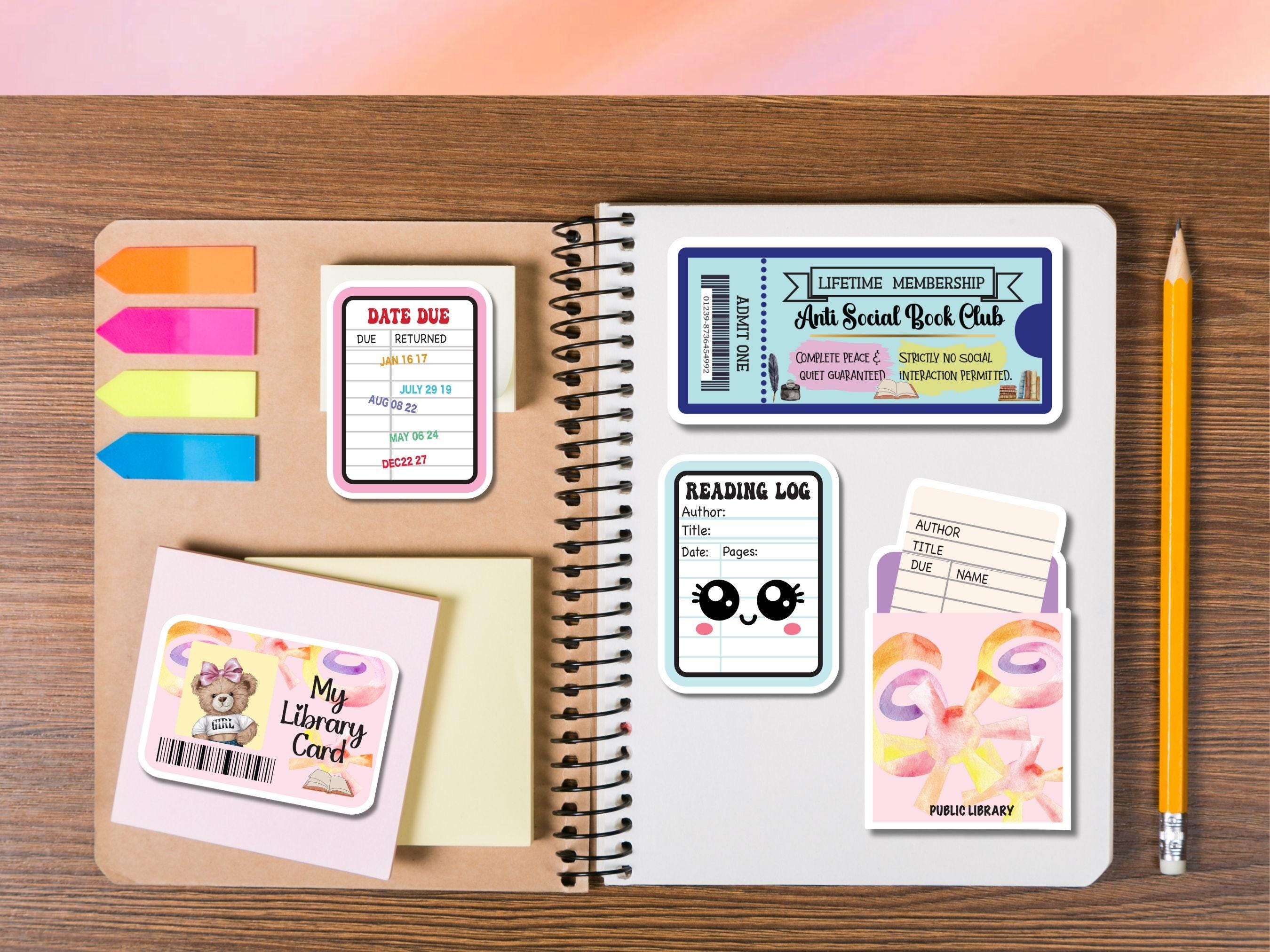 Printable Library Book Checkout Due PNG Stickers,book Lover Reader ...