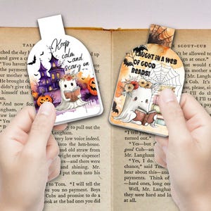 Halloween Ghost Printable Magnetic Bookmark,halloween Book Club ...