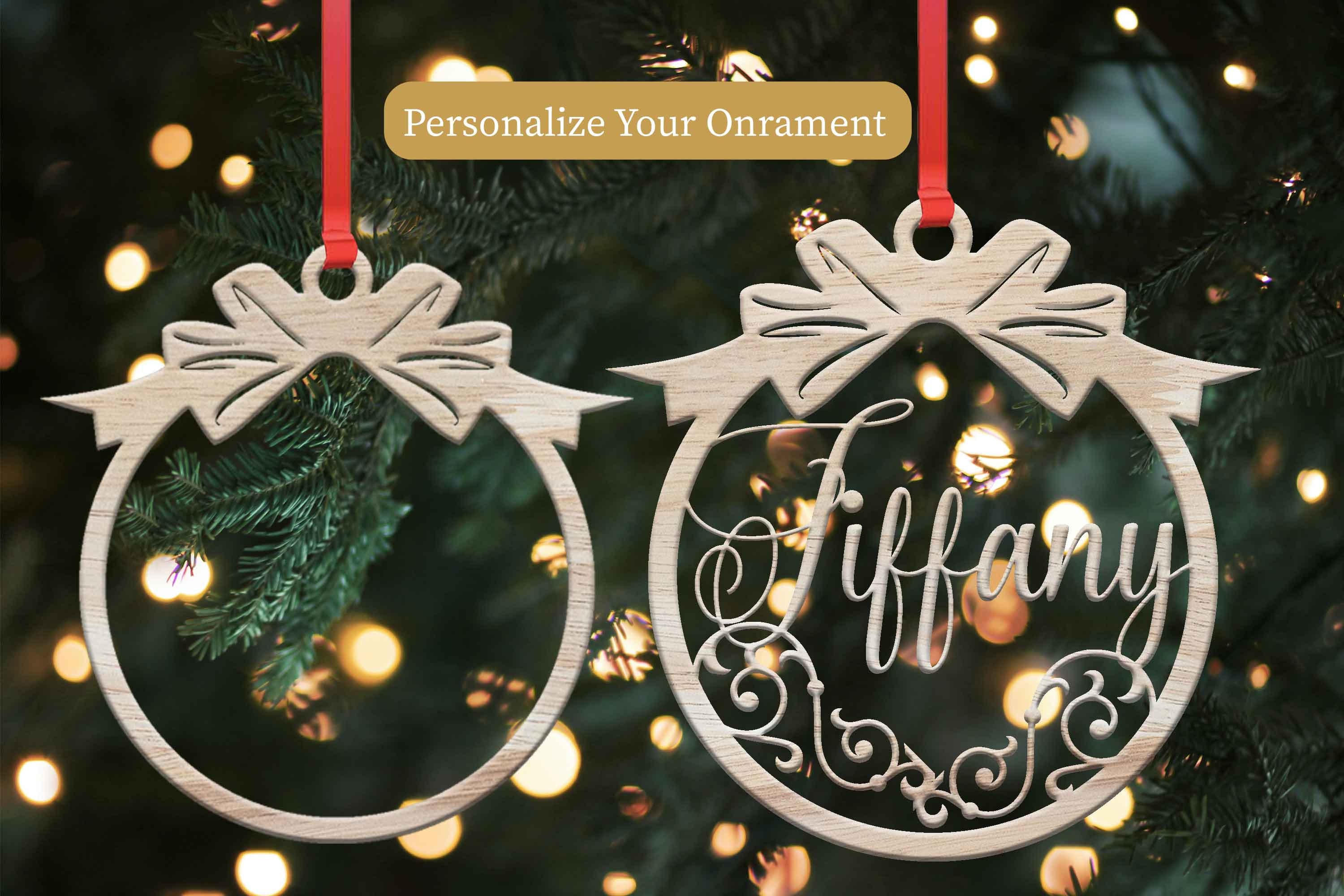 Personalized Blank Ornament SVG, Christmas Blank Laser Cut Template ...