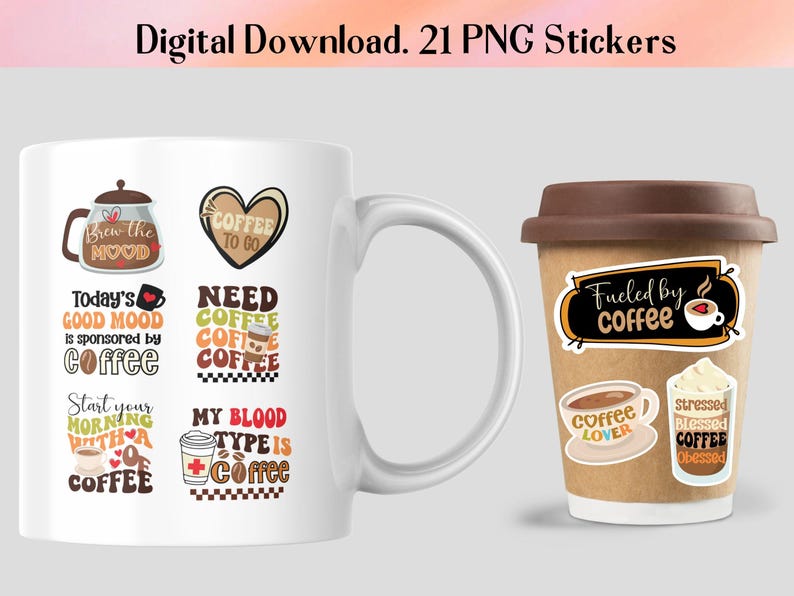 Coffee PNG Bundle Coffee Quotes Sayings Stickers,funny Sublimation ...