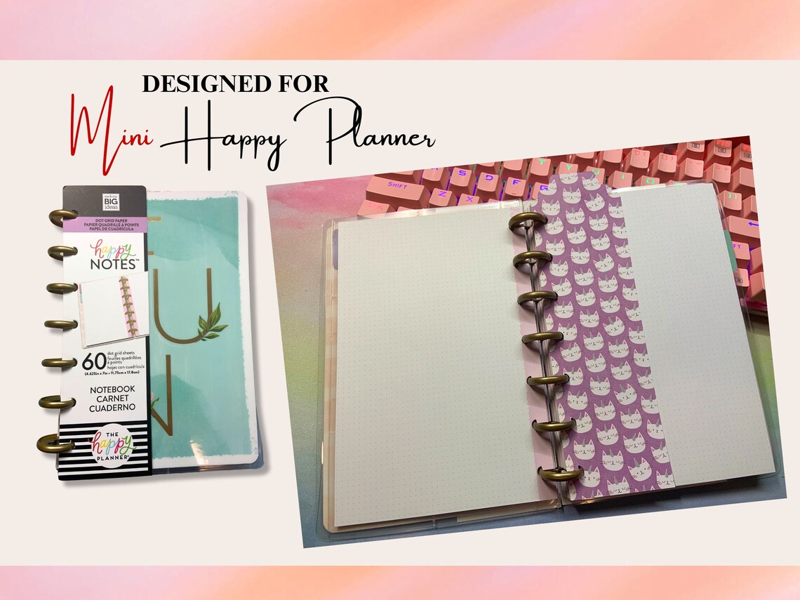 5 Styles Mini Happy Planner Bookmark SVG Template, Happy Planner Disc ...