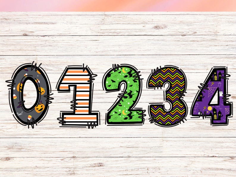Spooky Halloween Printable PNG Doodle Letters, Doodle Alpha Bundle ...