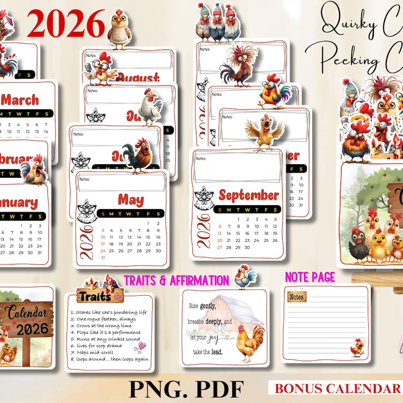 Cute Chicken Calendars - Etsy UK
