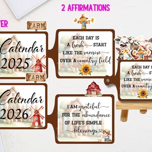 Farm Animal Monthly Calendar2026, Printable Mini Calendar & DIY ...