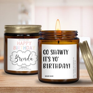 Happy Birthday Candle Label Canva Template,editable Candle Labels ...