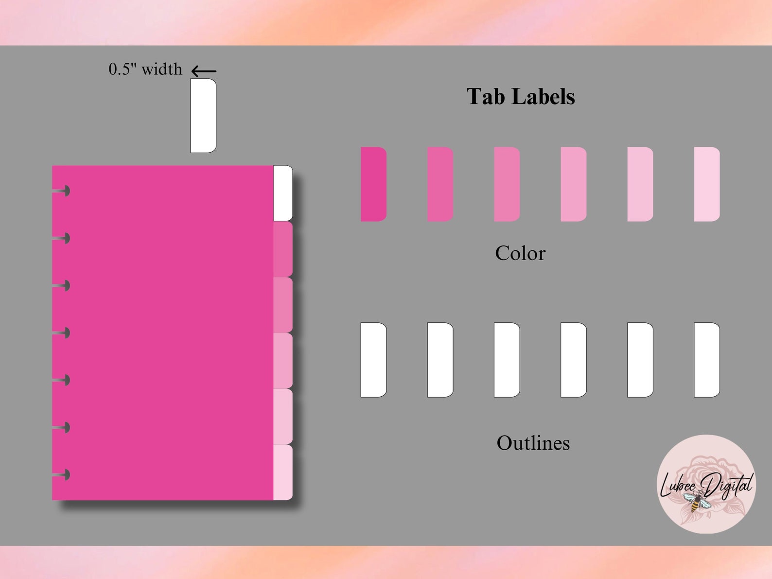 Mini Happy Planner Disc Bound Divider Template,binder Dividers Cut File ...