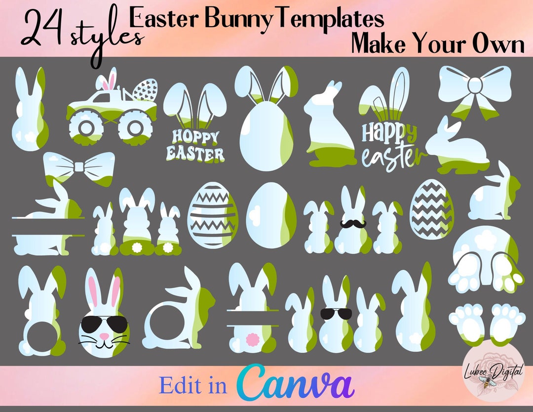 Drag & Drop Easter Bunny Canva Frames,easter Canva Frames, Happy Easter ...