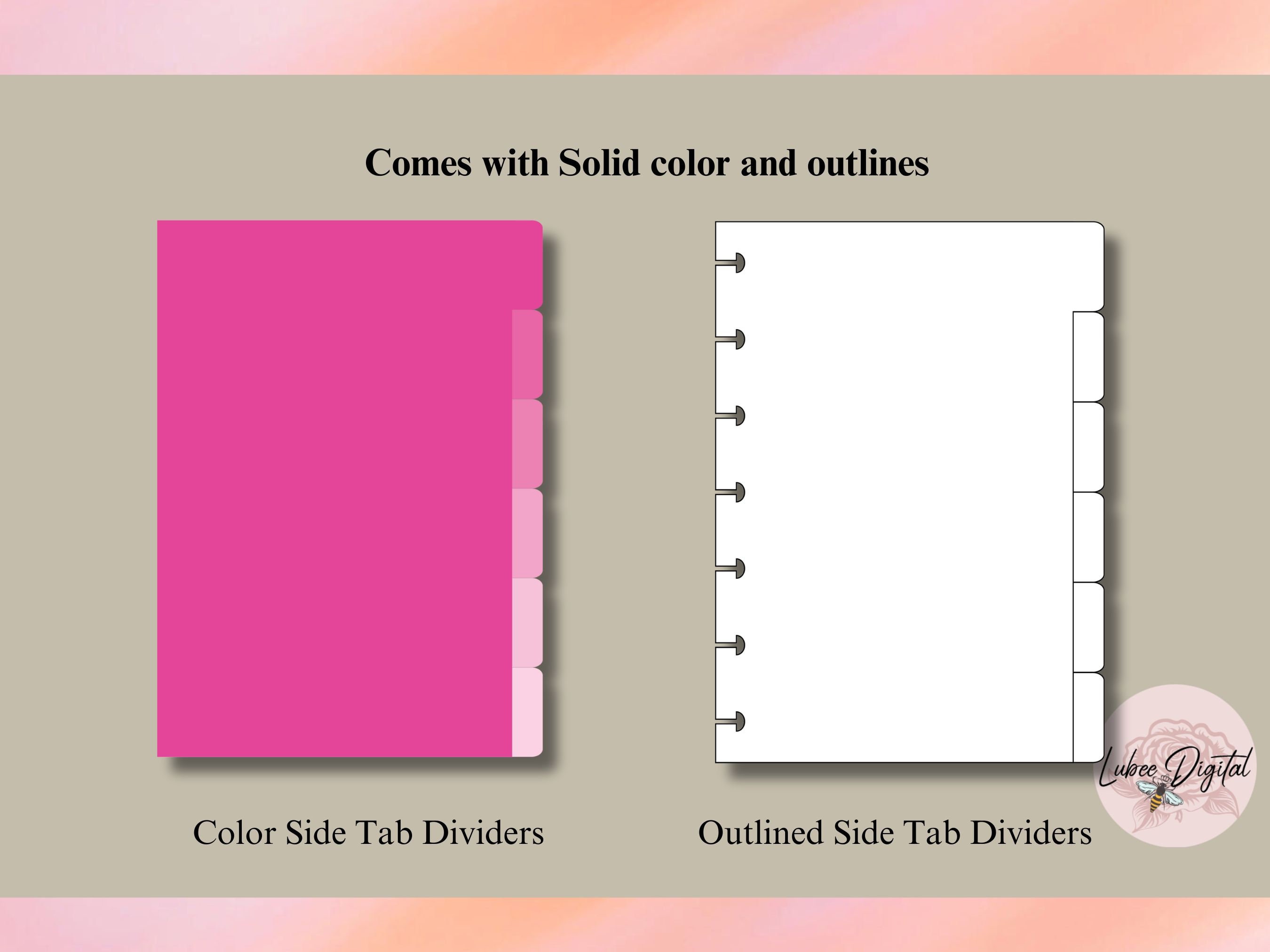 Mini Happy Planner Disc Bound Divider Template,binder Dividers Cut File ...