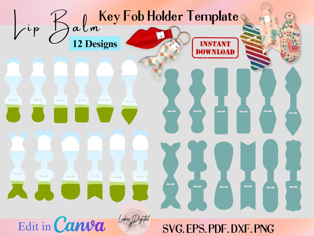 Lip Balm Holder Key Fob Templatesvg, Chapstick Fob Template Design Cut ...